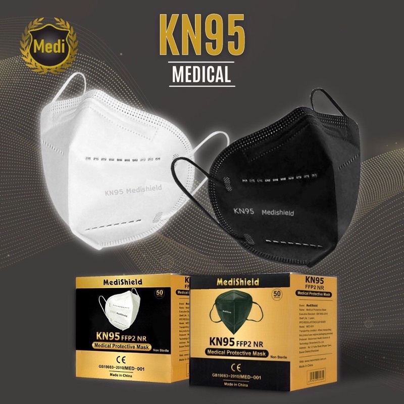 🇲🇾STOCK MALAYSIA 🇲🇾MediShield KN95 5 Layer Medical Anti Virus Face Mask (10pcs / 50pcs Per Box ...
