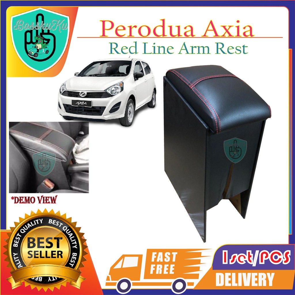 Perodua Axia PVC Red Line Arm Rest | Shopee Malaysia