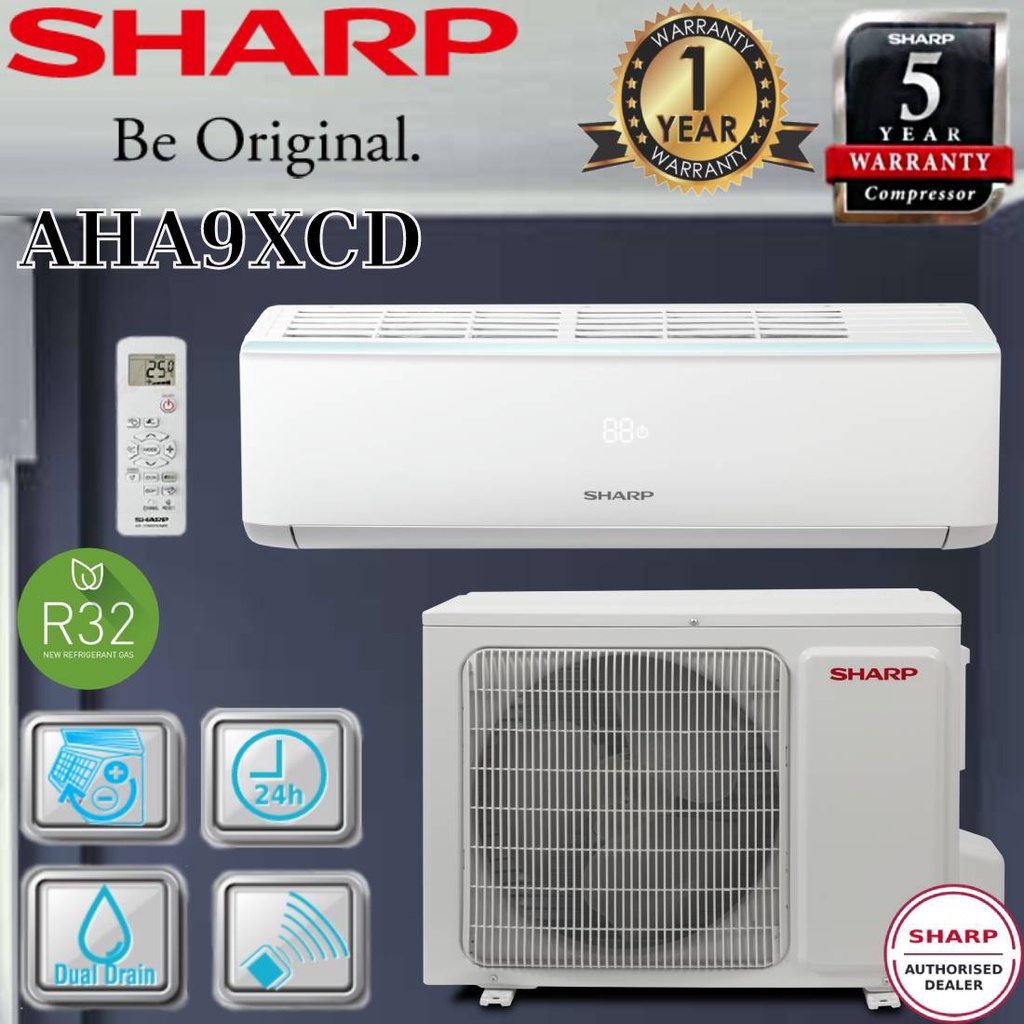 SHARP 1.0HP R32 NON-INVERTER AIR CONDITIONER AHA9XCD | Shopee Malaysia