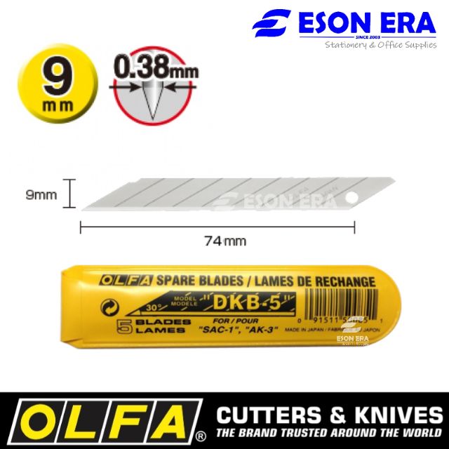 Olfa DKB-5 Cutter Blades 30 degree 9mm 5Blades/case | Shopee Malaysia