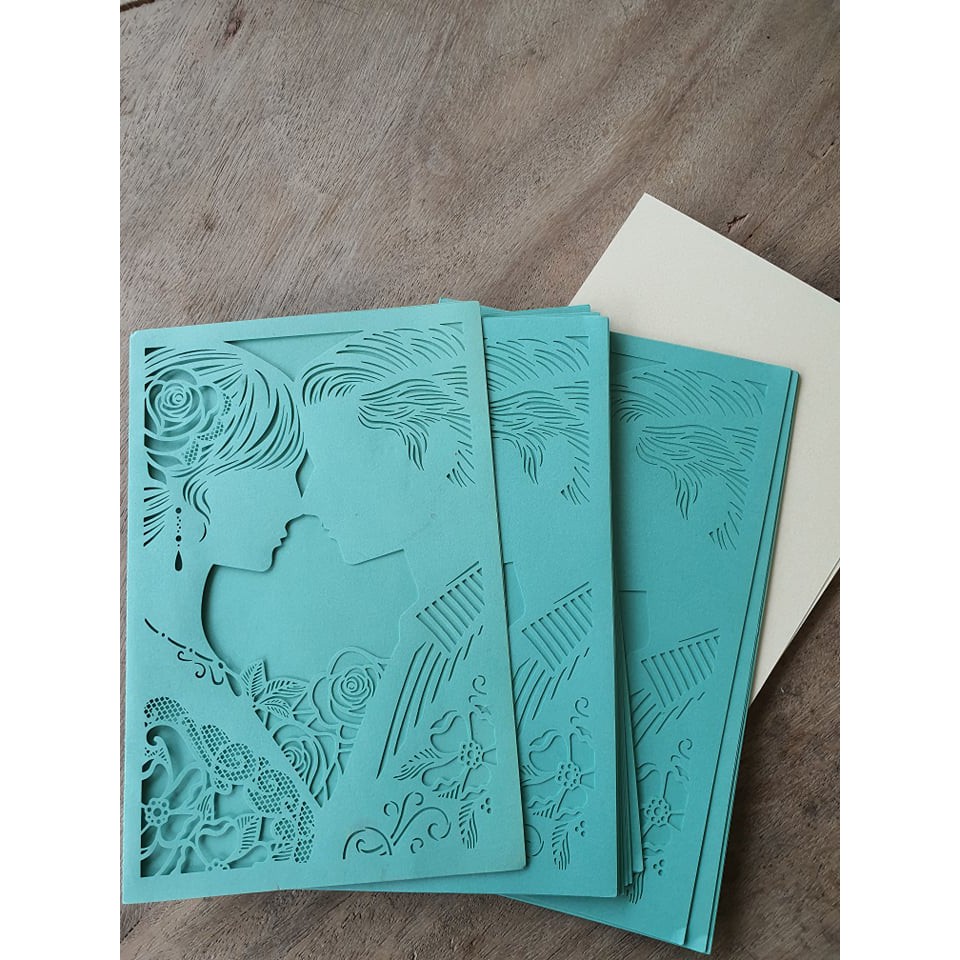 Laser Cut Invitation Card Love Set Of 10 Pcs Shopee Malaysia
