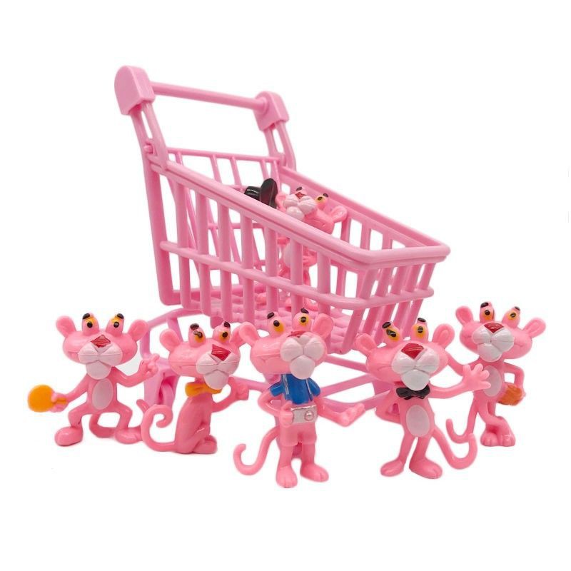 Twosecret5024 6Pc Pink Pather and pink Trolley Car Cake Topper Birthday ...
