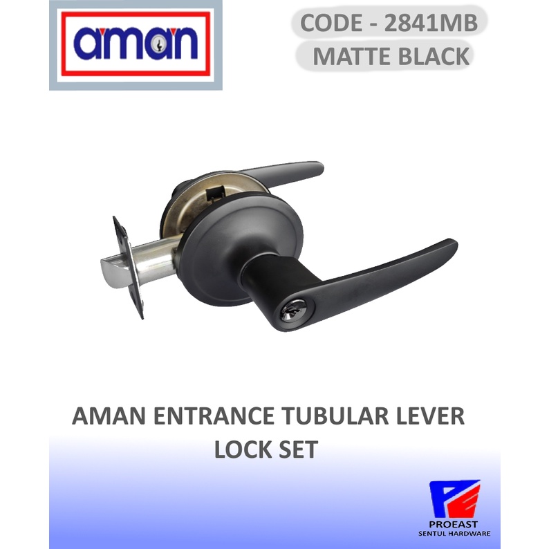 AMAN Matte Black Entrance Tubular Lever Lock Set / Handicapped Door ...