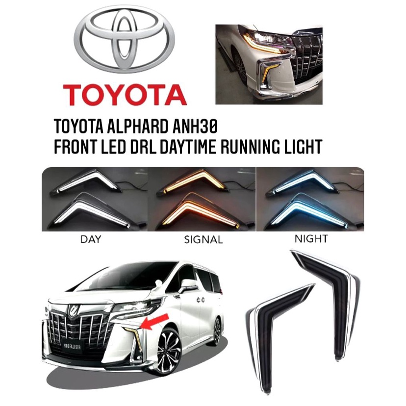 TOYOTA ALPHARD ANH30 2018 YEAR NEW MODEL FRONT BUMPER LED DRL DAYTIME ...