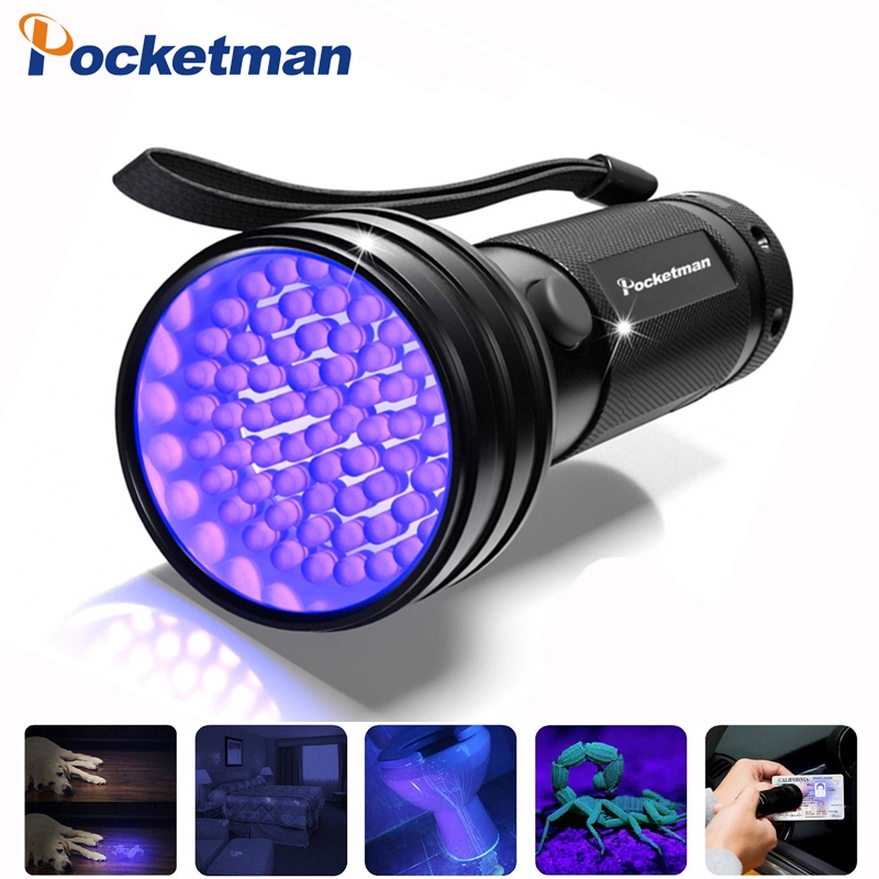 UV Light 51LED 21LED 12LED UV Light 395-400nm LED UV Flashlight torch light lamp safety UV ...
