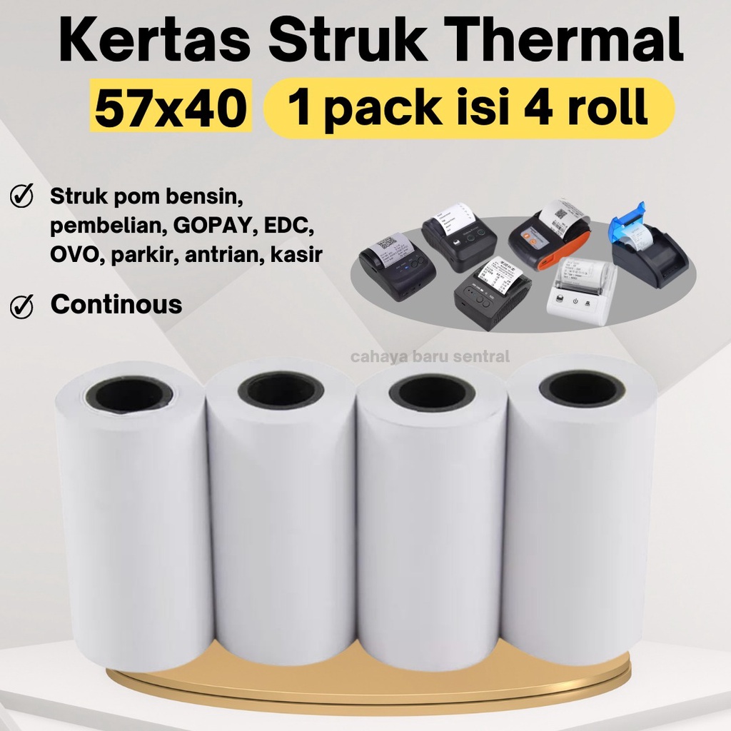 Thermal Roll Paper uk 57x40 Bluetooth Cashier's Receipt | Shopee Malaysia