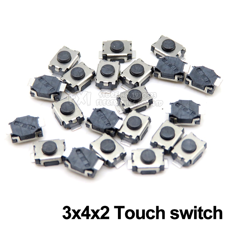 50PCS 3*4*2mm button switch 2PIN Patch touch switch SMD switch 3x4x2mm ...