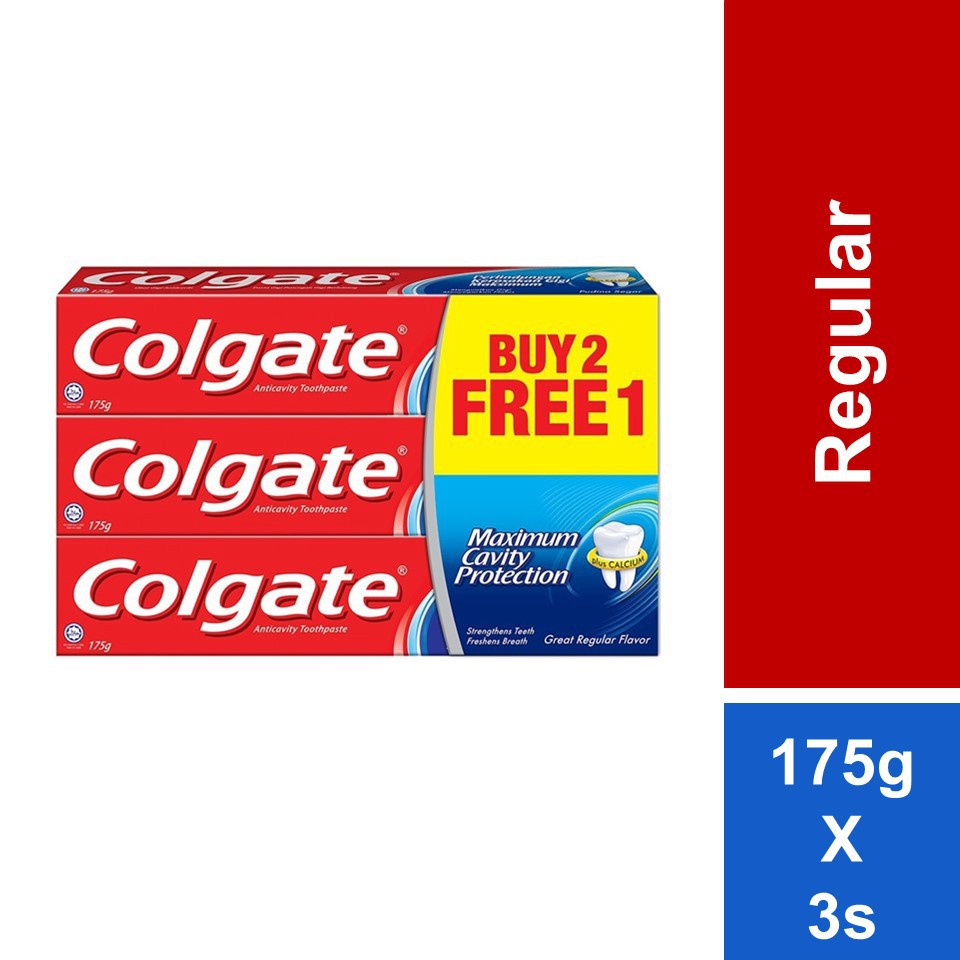 Colgate Maximum Cavity Protection Toothpaste Great Regular (175g x 3's ...