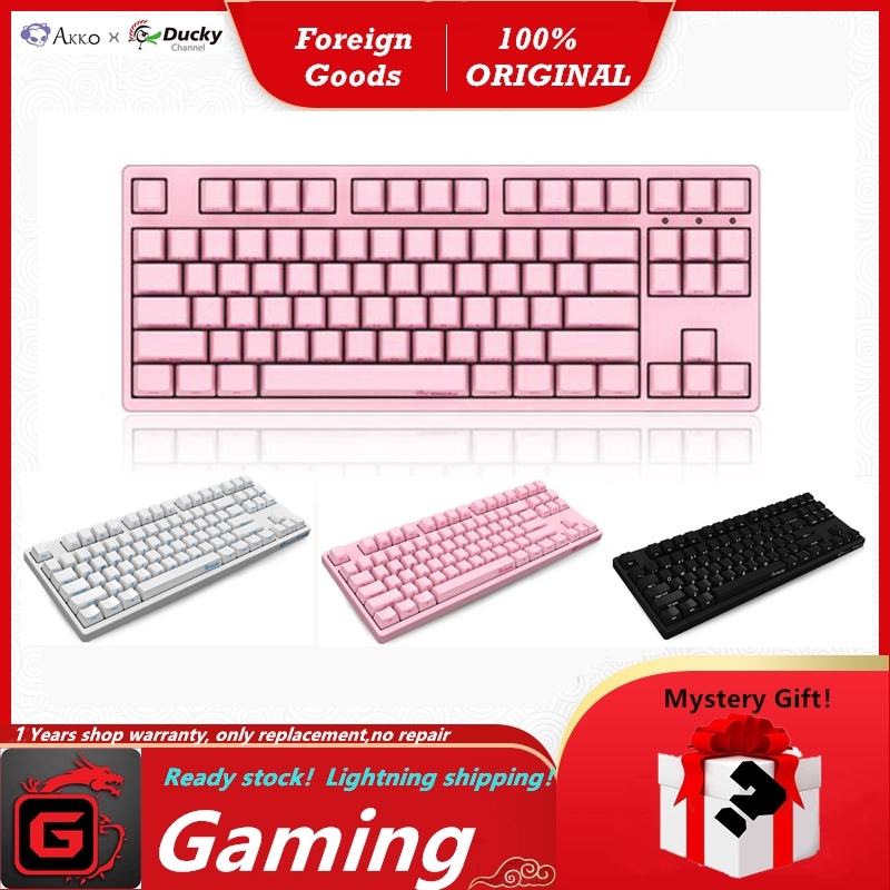 Akko X Ducky 3087 PBT Side Engraved Mechanical Keyboard(CHERRY MX Blue ...