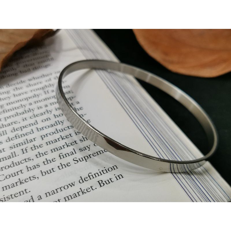 Men's Women's Stainless Steel 5mm Flat Plain Sikh Singh Bangle ...