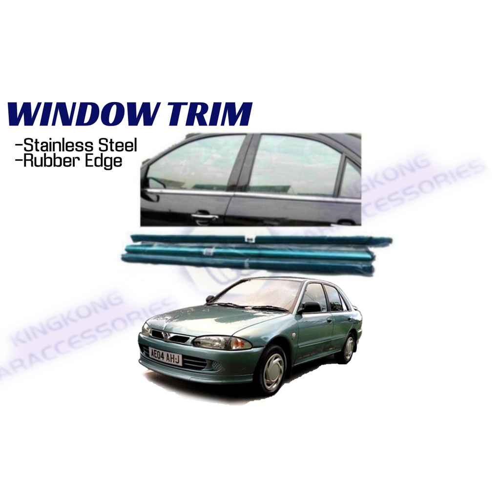 Proton Wira Window Trim Chrome Lining / Door Belt Moulding Stainless ...