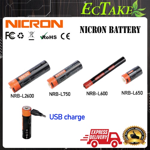 [ECTAKE] NICRON Rechargeable Battery Li-ion Battery NRB-L600 / NRB-L650 ...