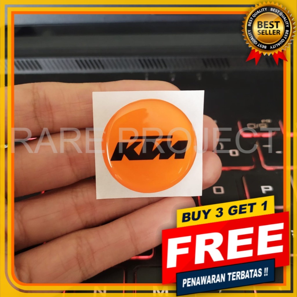 KTM STICKER embossed EMBLEM MOTORCYCLE BRAKE CALIPER SIZE 3D STICKER ...