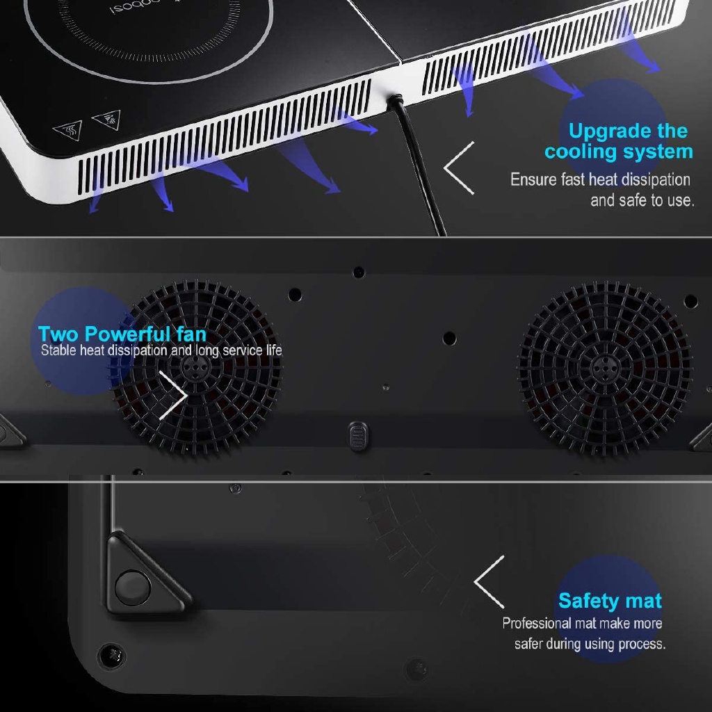 Amzchef induction hob, induction cooker,double induction hob with ...