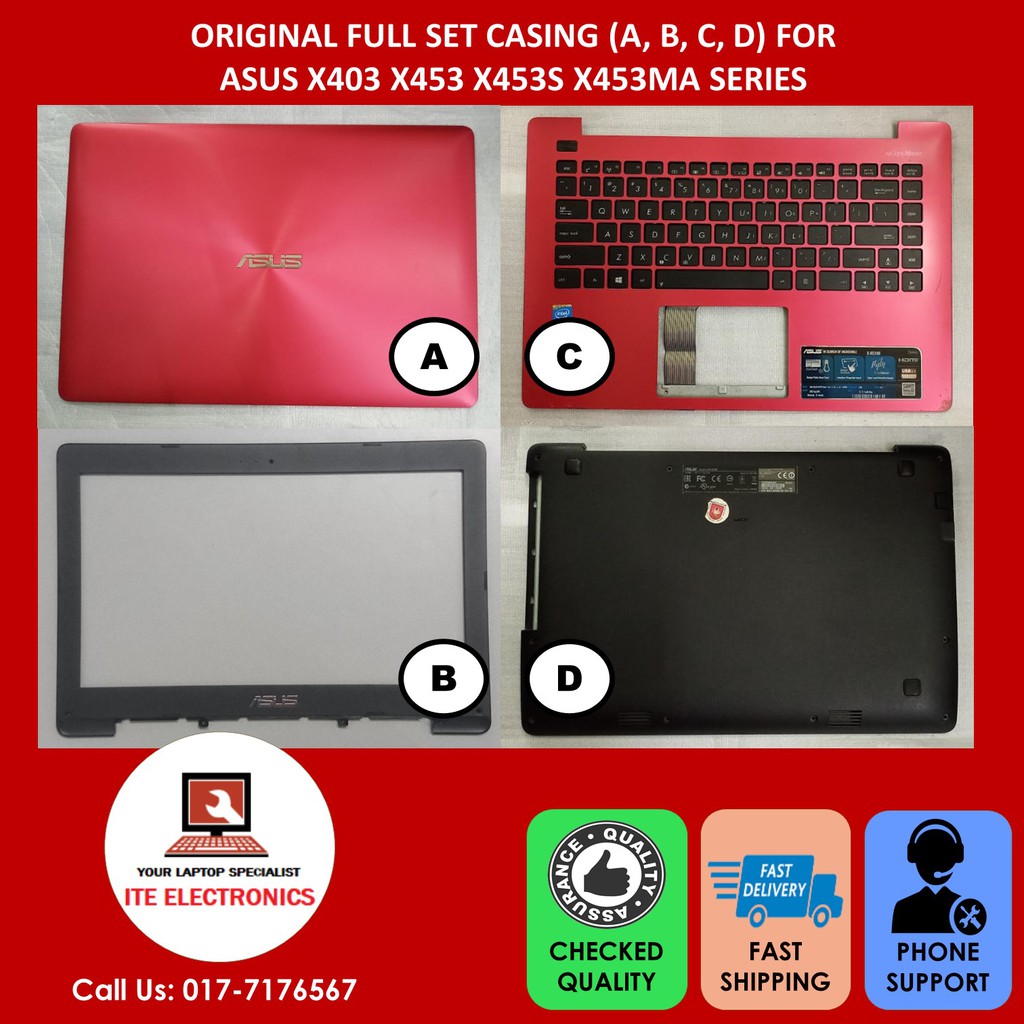 ORIGINAL 14" ASUS X403 X453 X453S X453MA SERIES LCD FRONT CASING A ...
