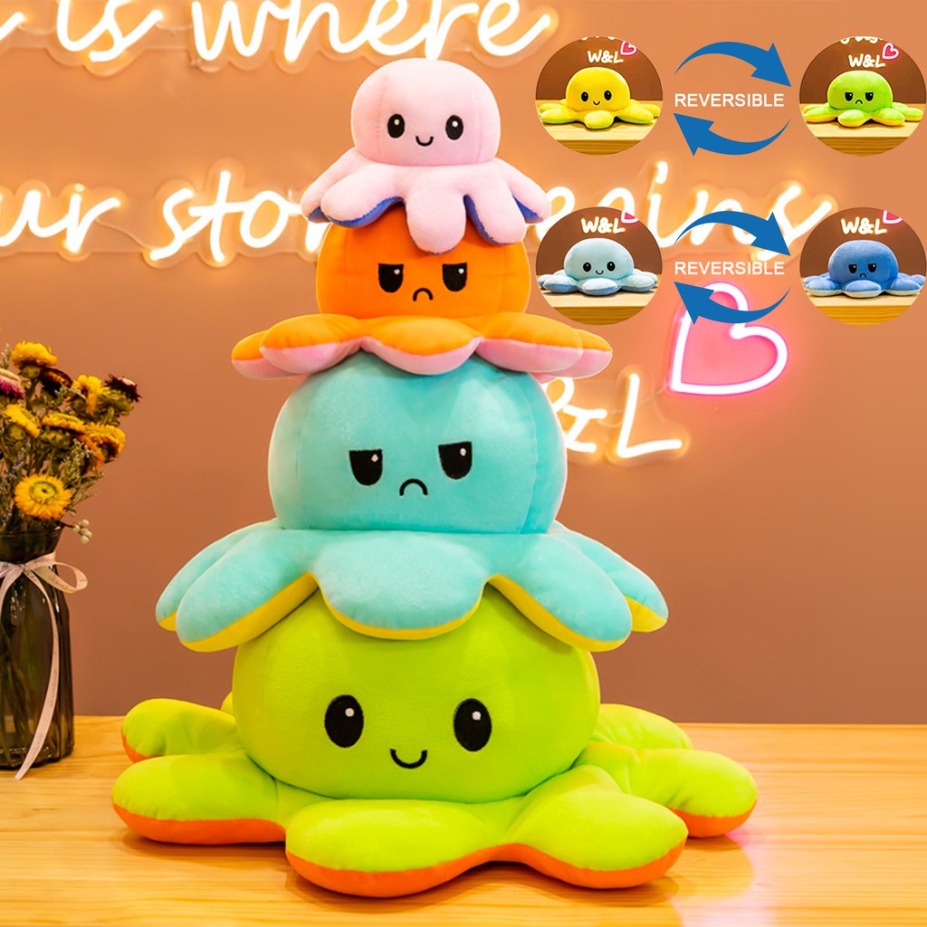 40cm Flip octopus doll Tiktok TeeTurtle Reversible Bipolar Plushie ...
