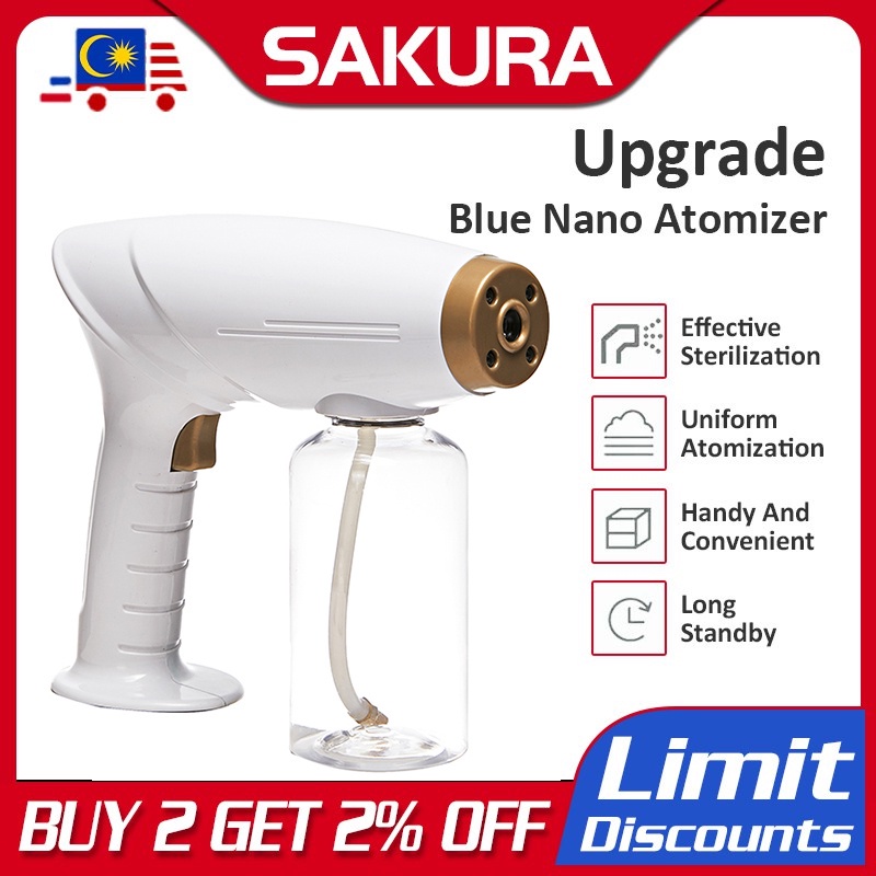 Sakura Spray Gun Automatic Alcohol Sprayer 300ml Capacity Blue Light ...
