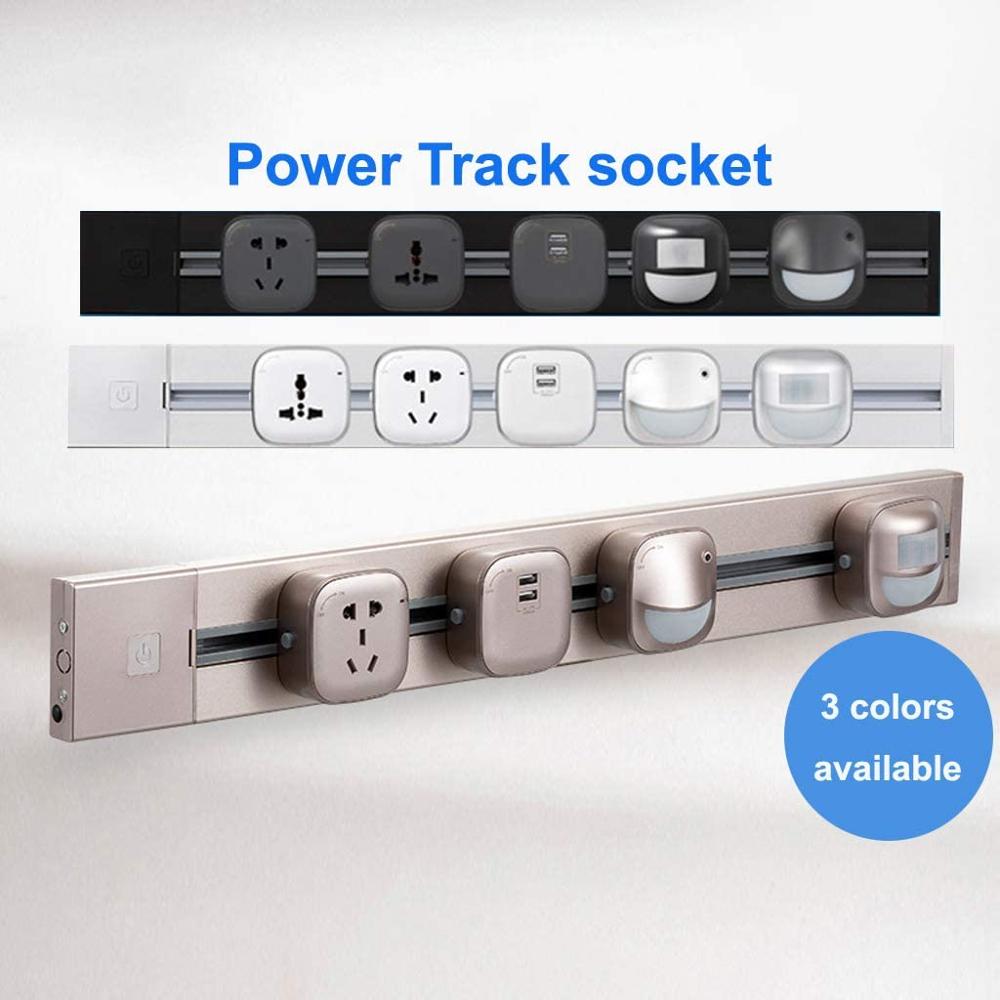 Power Track Socket Rail Socketbar Orbital Socket Power Rail Removable Socket Overload Protection