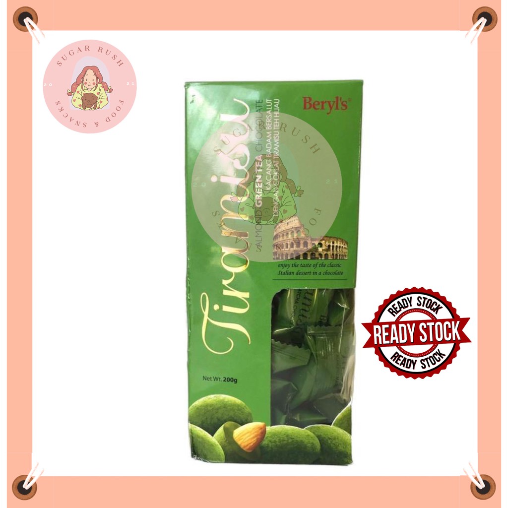 Beryl's Tiramisu Almond Green Tea Chocolate Box 200g Coklat | Shopee ...