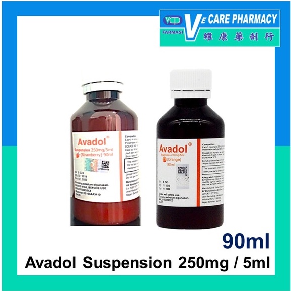 Avadol Suspension (Paracetamol 250mg/5ml) 90ML | Shopee Malaysia