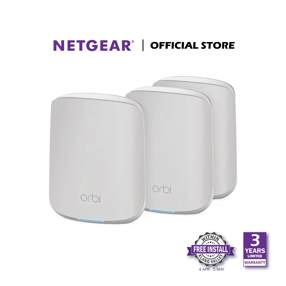 NETGEAR Orbi RBK353 WiFi 6 AX1800 Dual-band Mesh System【3 Years ...