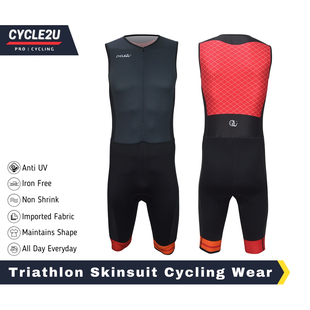 🔥Ready Stock🔥 CYCLE2U Men Aero Racing Suit Cycling Jersey Men Trisuit ...