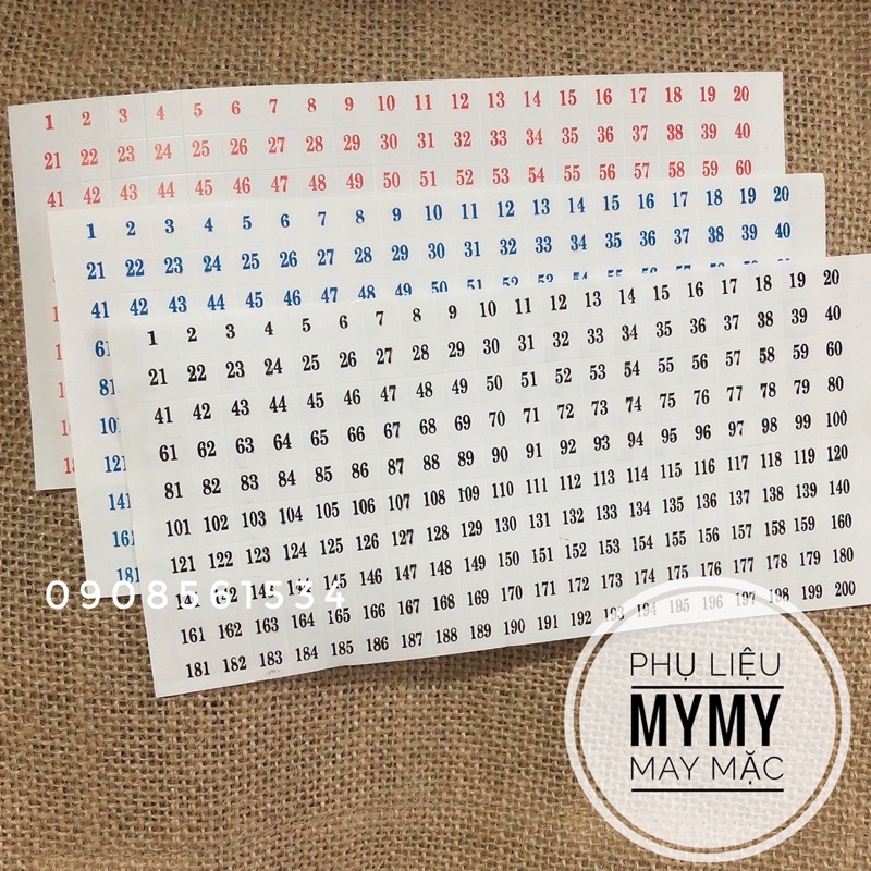 Decal stickers with serial numbers from 1-200 (1 to 200) - set of 2 ...