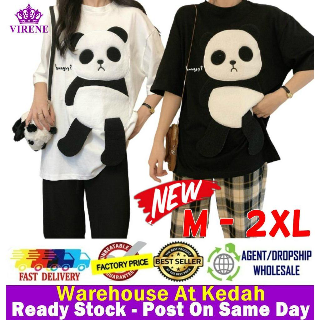 Baju Cotton Viral 3D Panda Loose Shirt Panda Design Cute Shirt Cartoon ...