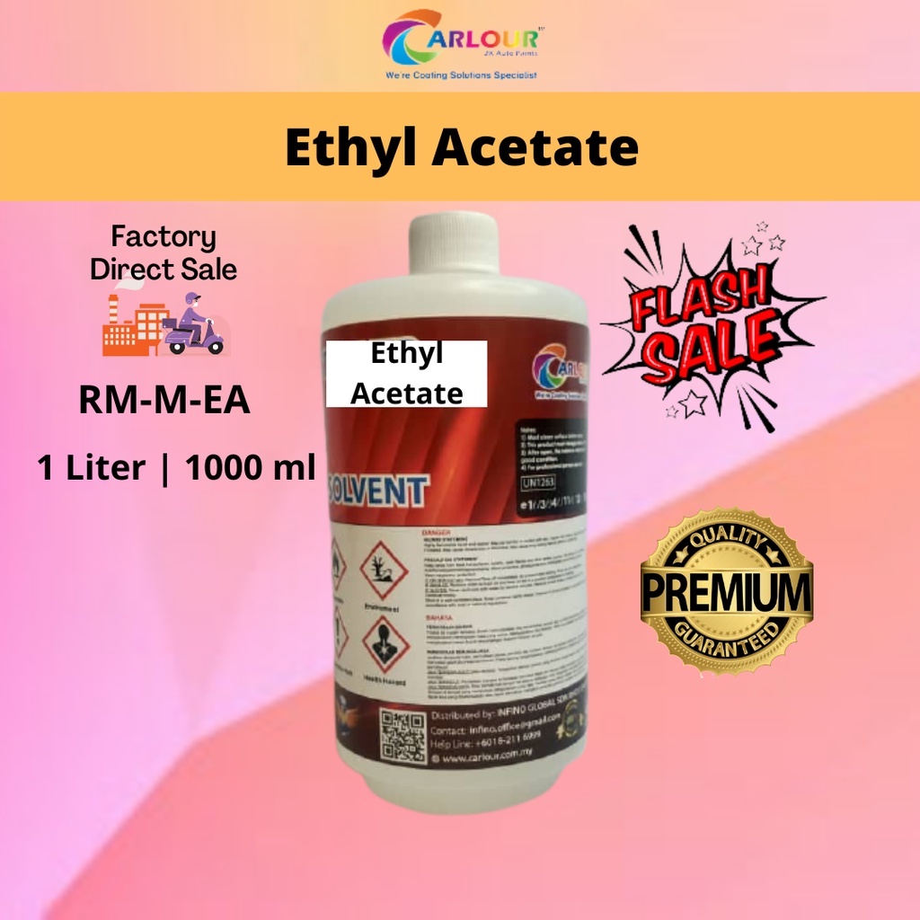 Ethyl Acetate 99% Purity Original Raw Solvent / EA / 1Liter / CARLOUR ...