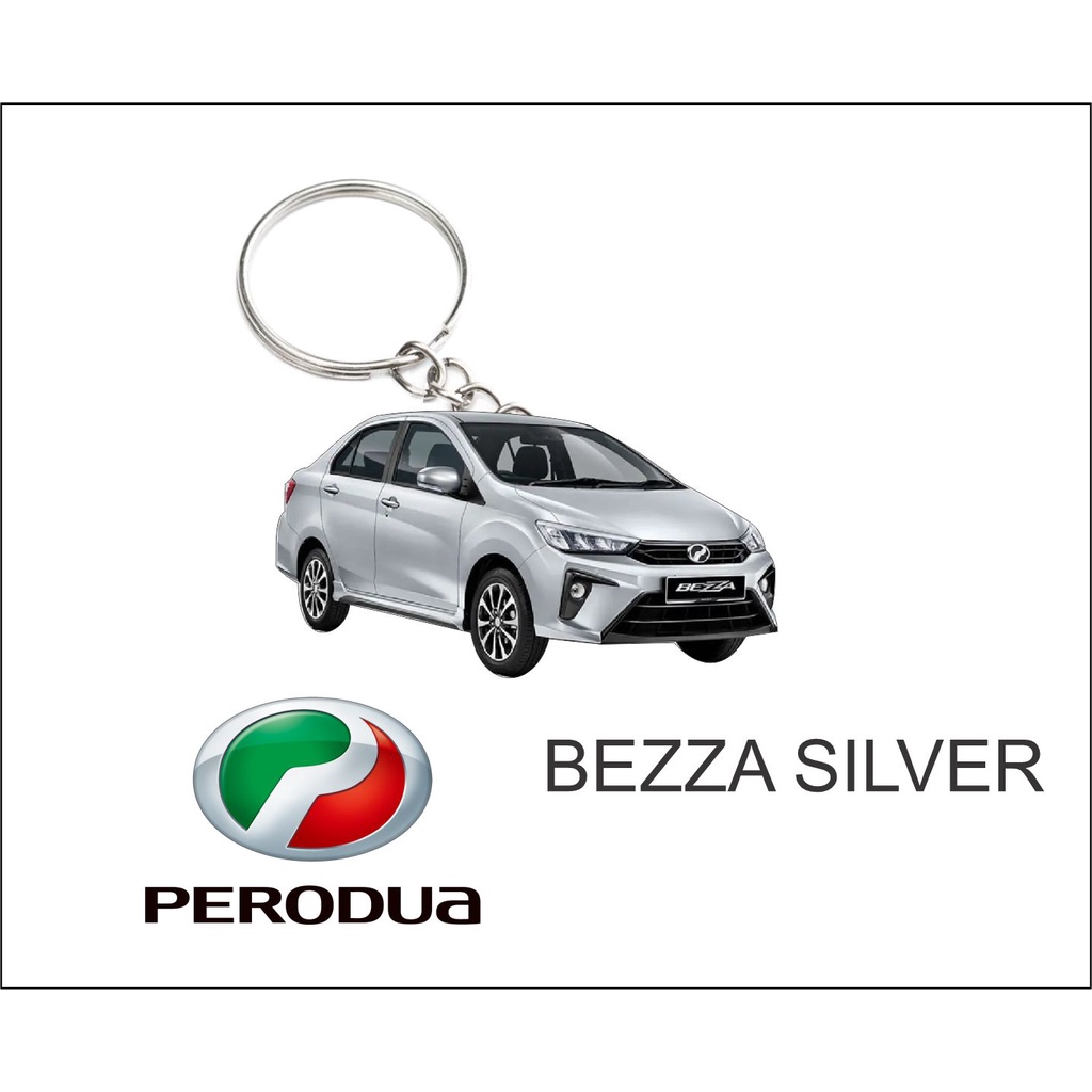 perodua bezza silver keychain (2d) | Shopee Malaysia