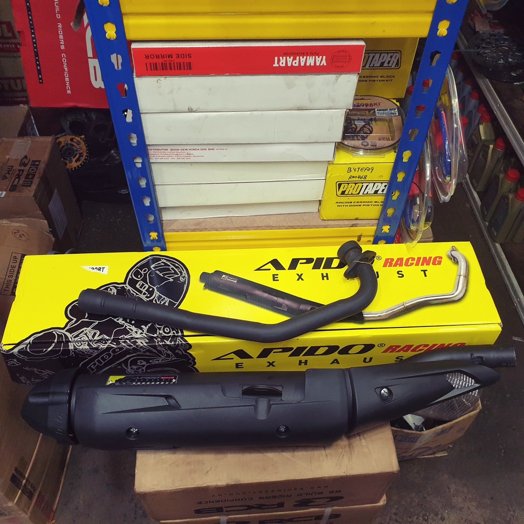 YAMAHA LC135 V2-V7 LC 5S EXHAUST EZOZ APIDO 28MM STANDARD (CUTTING Y15ZR) COMPLETE SET EXHAUST ...