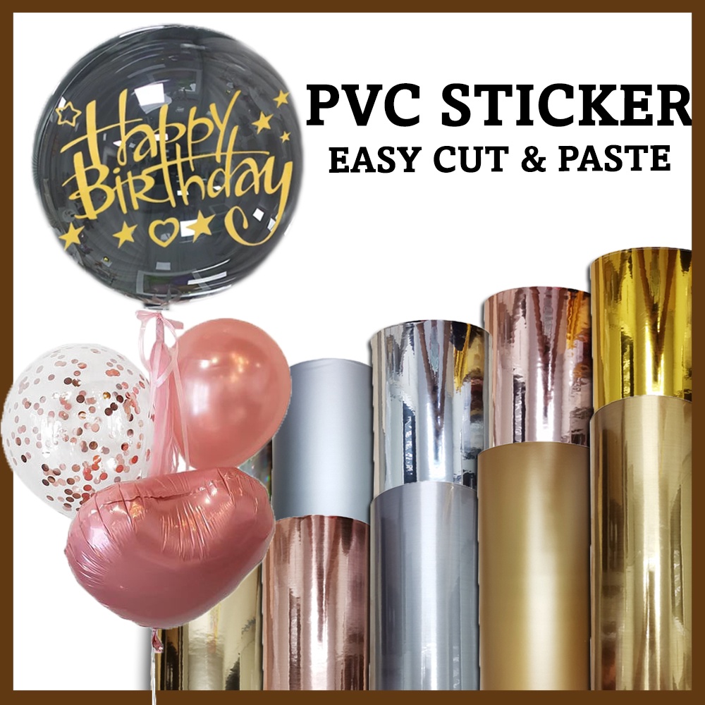 BALLOON STICKER PVC PREMIUM CHROME STICKER PELEKAT BELON PVC WATERPROOF ...