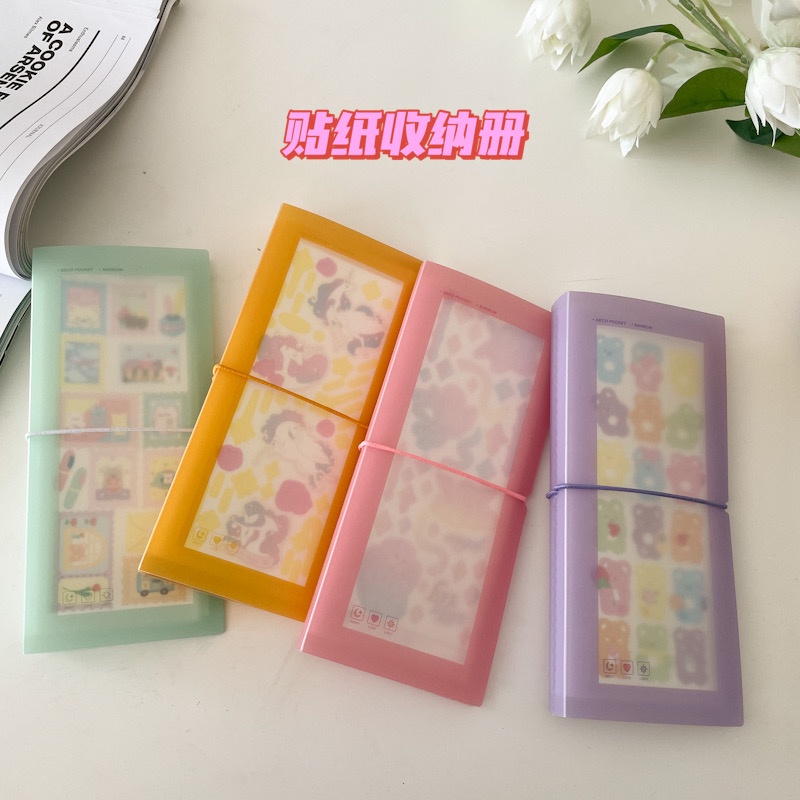 ins sticker storage book transparent strap hand account card sticker ...