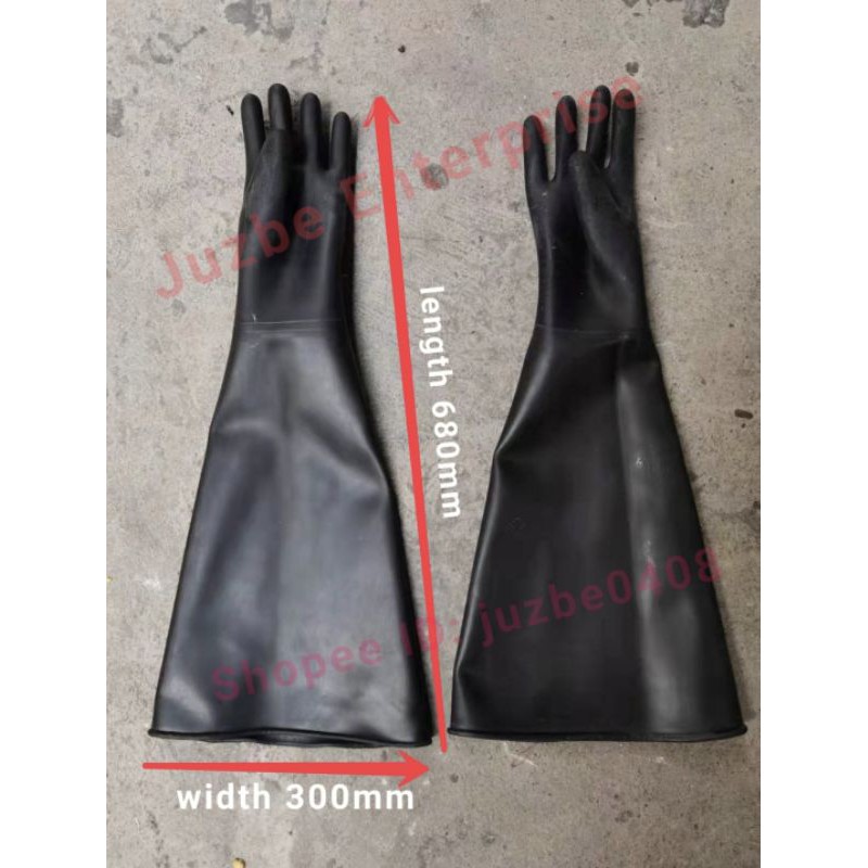 Ready stock Pair of Sandblast rubber glove, Heavy Duty Sandblasting ...