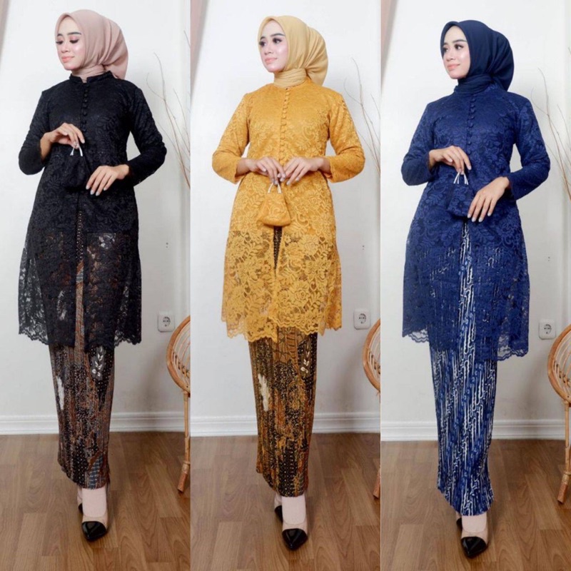Modern Kebaya Brukat Tunic Busui Buttons Modern Kebaya Party Kebaya ...