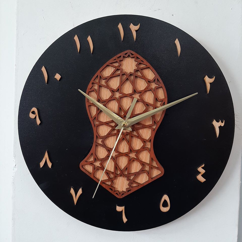 Jam Dinding Islamic Pattern Wall Clock Capal Cop Mohor Kaabah READY ...