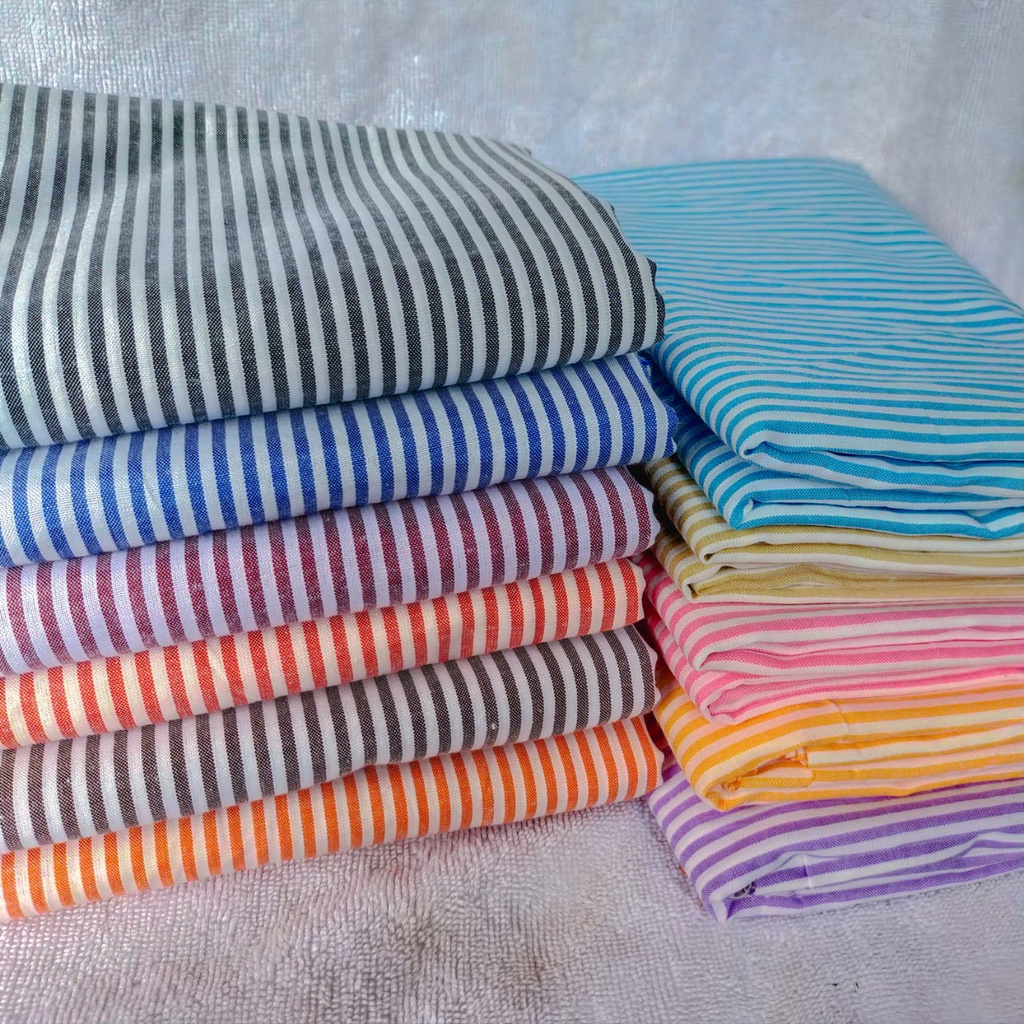 KATUN Stripe Motif Yarndyed Cotton Fabric / Striped Fabric 4mm/08 Width ...