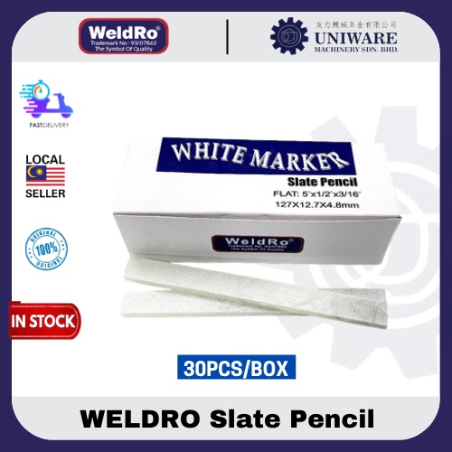 🔥100% ORIGINAL🔥 WELDRO White Marker Slate Pencil - 30PCS/BOX | Shopee ...