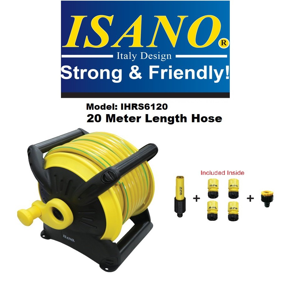 15m/20m ISANO Stackable Hose Reel Set with Accessories 1/2" Hose ...