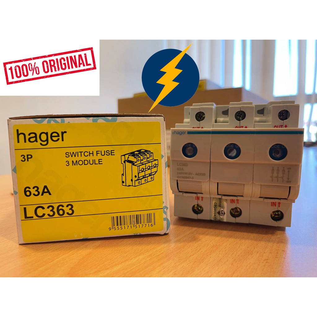 HAGER LC363 63A 3 Pole Switch Fuse Main Switch | Shopee Malaysia