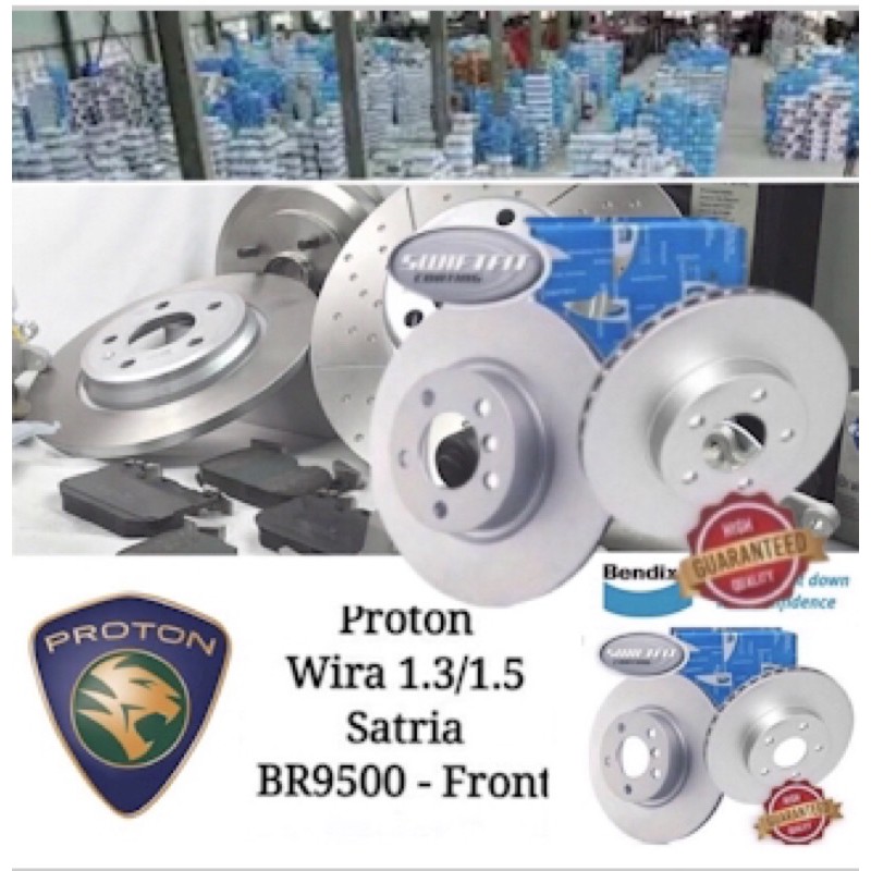 Original Bendix Swiftfit BR9500 Front Disc Rotor - Proton Satria/ Wira ...