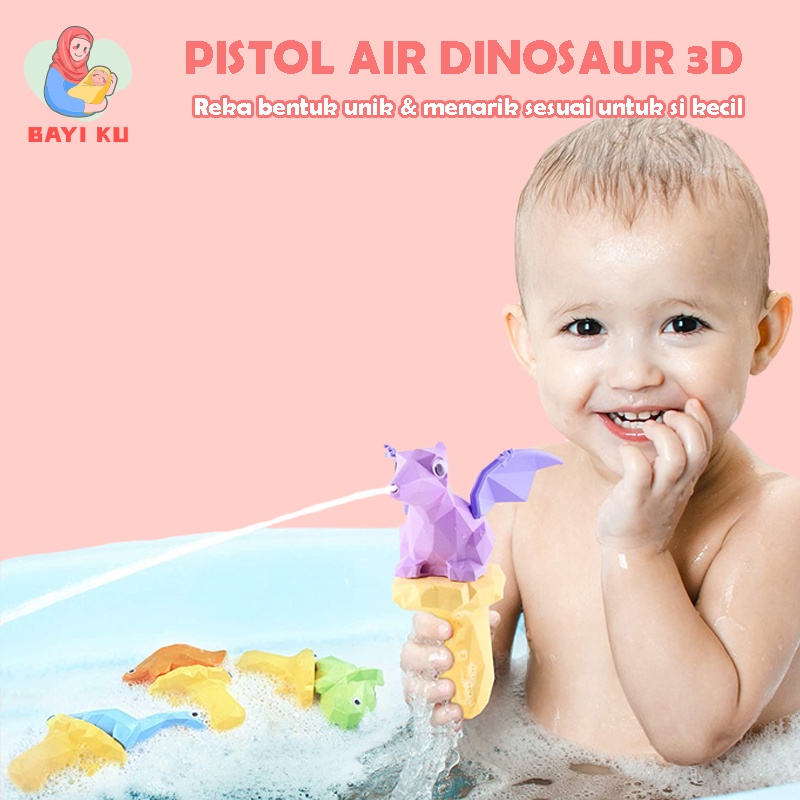 Bayiku | Pistol Air Dinosaur 3D Air Mainan Bayi Budak Kanak-Kanak Cute ...