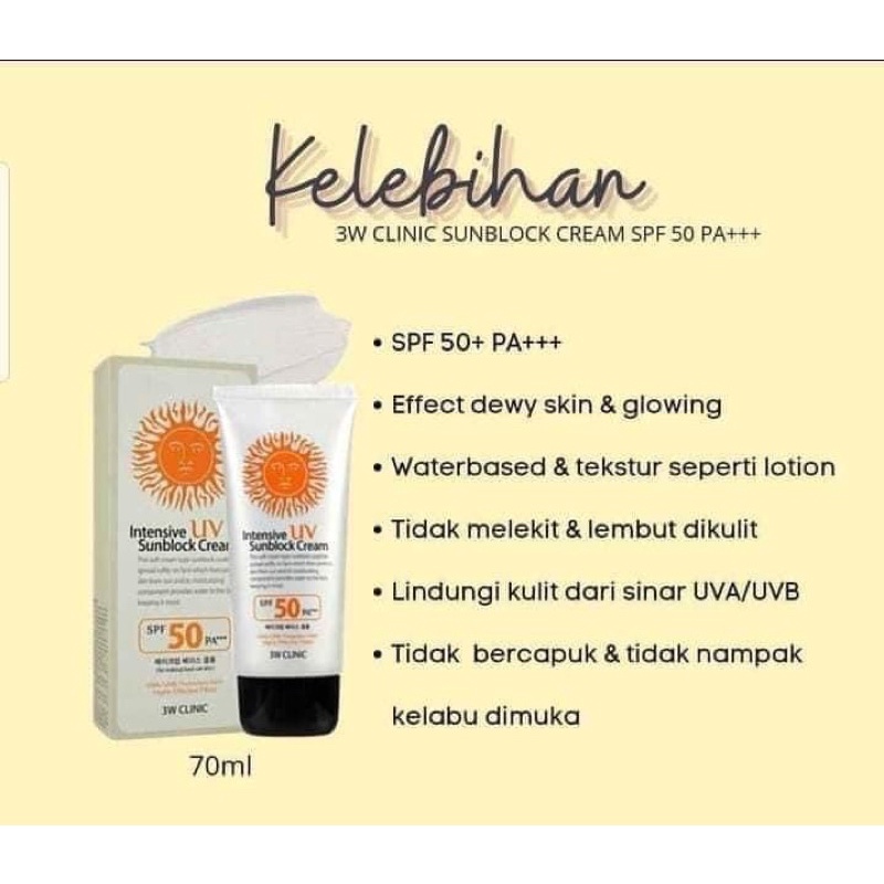 SUNBLOCK 3W CLINIC ORIGINAL | Shopee Malaysia