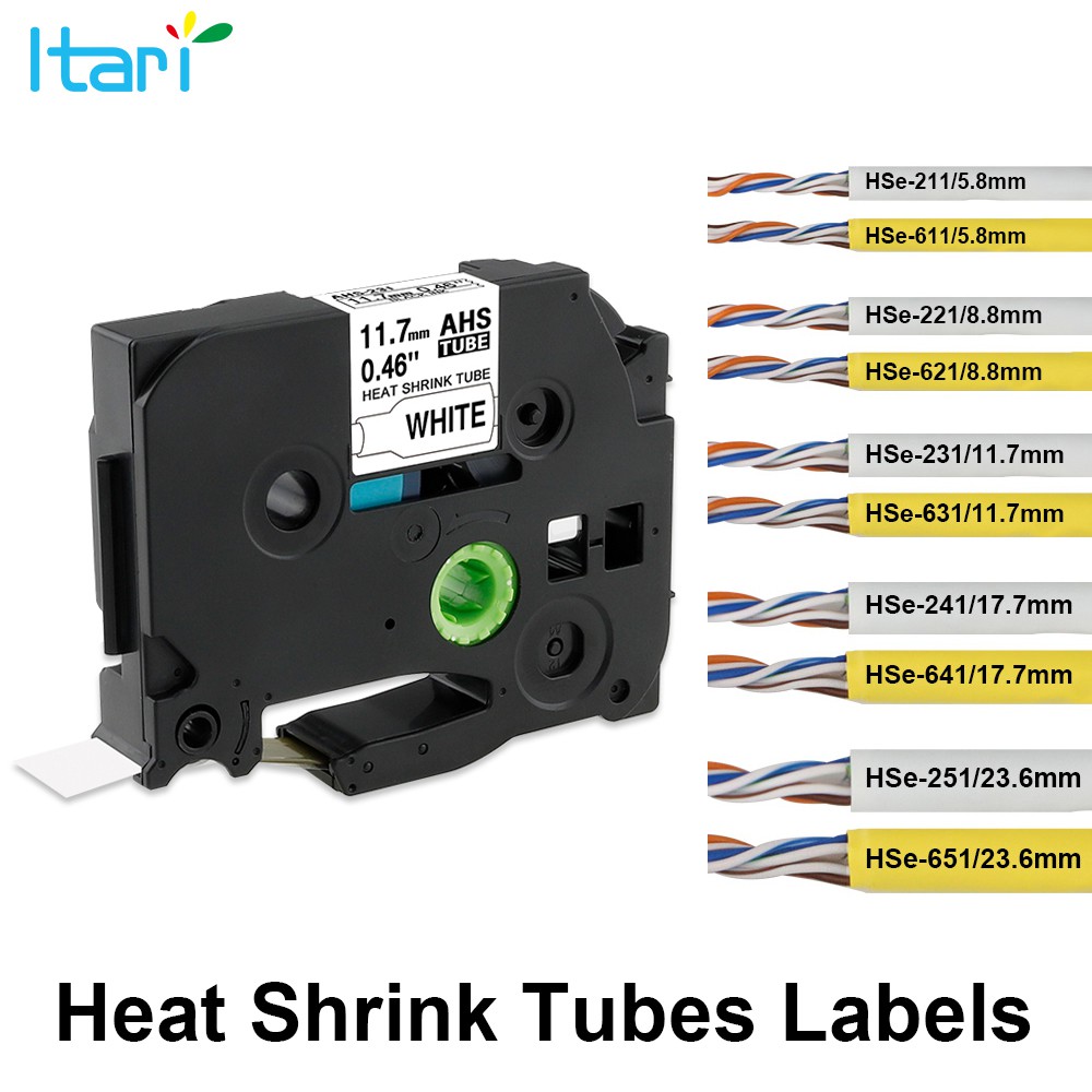 1 Pack Heat-Shrink Tube Label Tape Compatible for Brother HSe-231 PT ...
