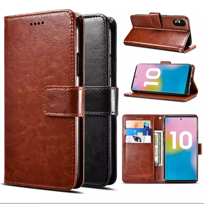 Casing for Redmi 12 Redmi Note 12R Luxury Design Crazy Horse Flip ...