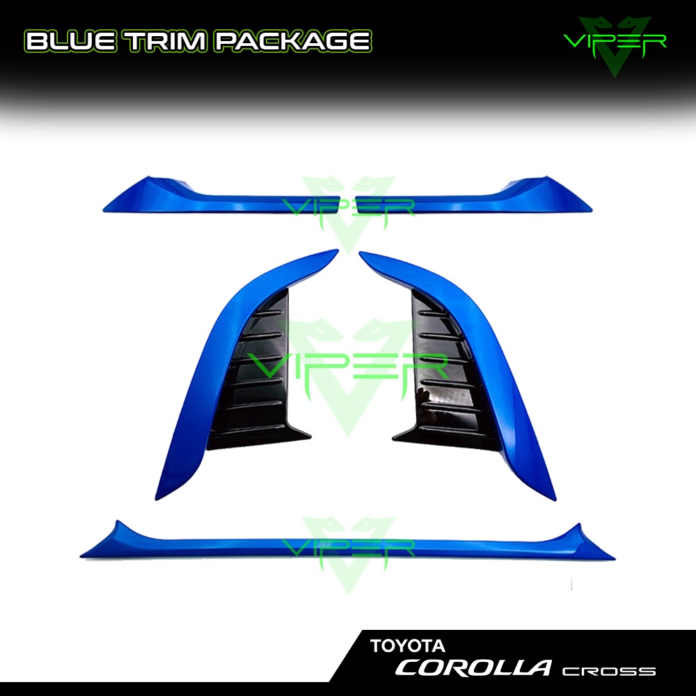 Toyota Corolla Cross 3 in 1 BLUE Trim Package Front Grille Fog Lamp ...