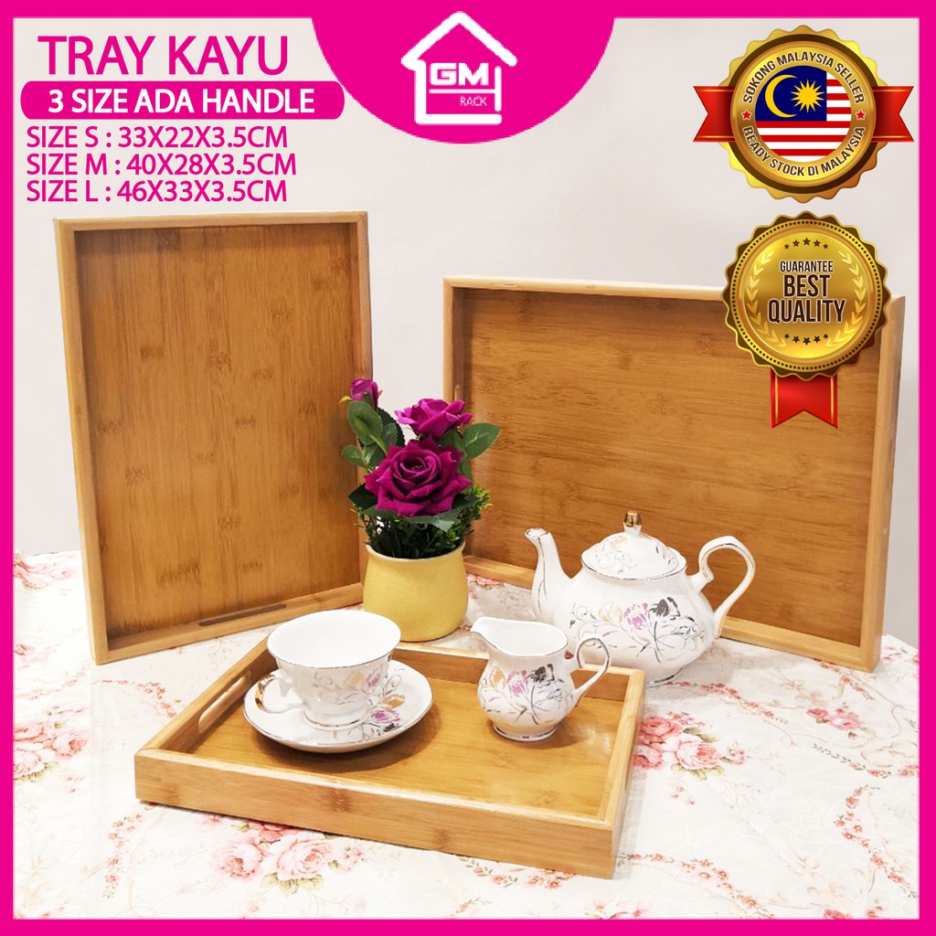 [GMRACK] DULANG KAYU DULANG BUAH HANTARAN WOODEN SERVING TRAY WITH ...