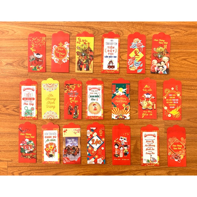 Set of 20 lucky money envelopes (many mixed designs) | Shopee Malaysia