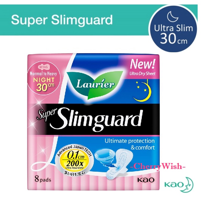 LAURIER Super Slimguard Sanitary Pad Normal to Heavy DAY 22.5cm 25cm ...