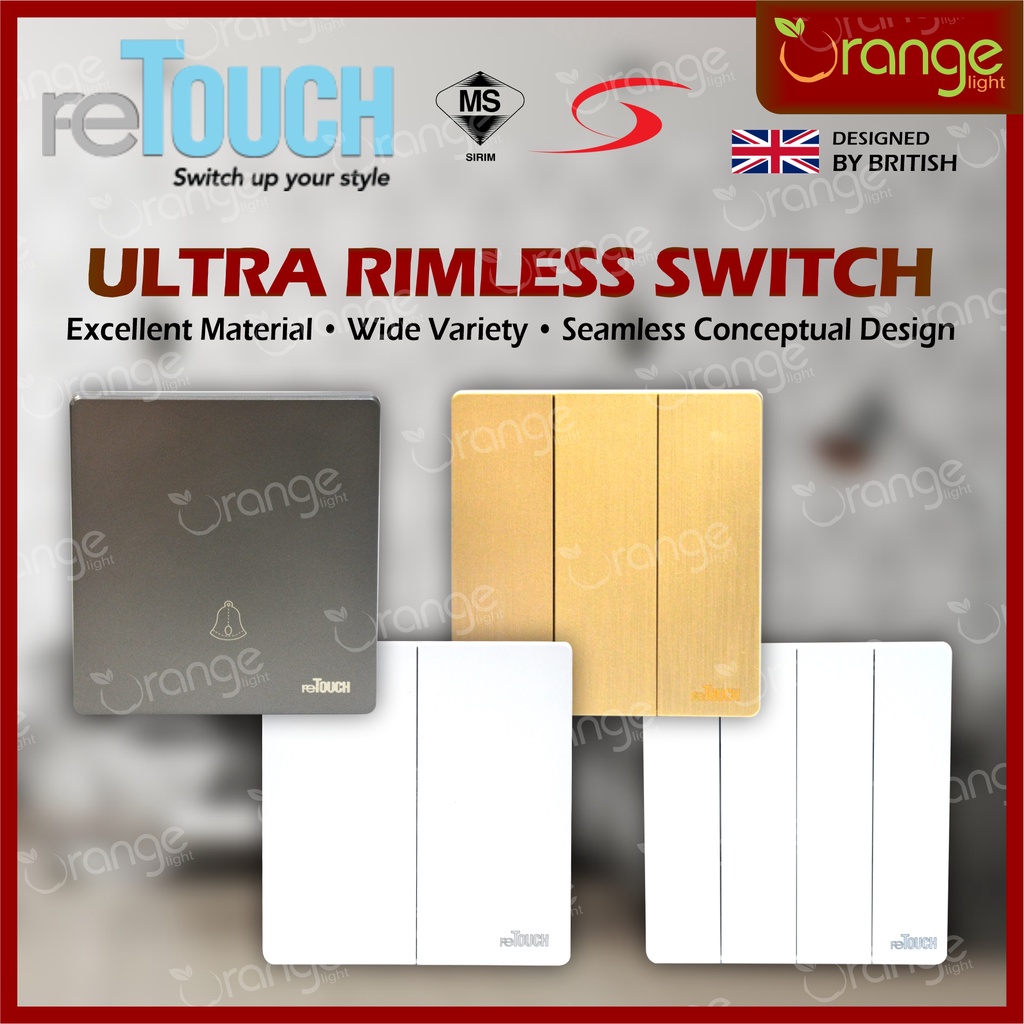 RETOUCH (SIRIM) / ULTRA RIMLESS SWITCH / WHITE / TEXTURE GOLD / MATTE ...
